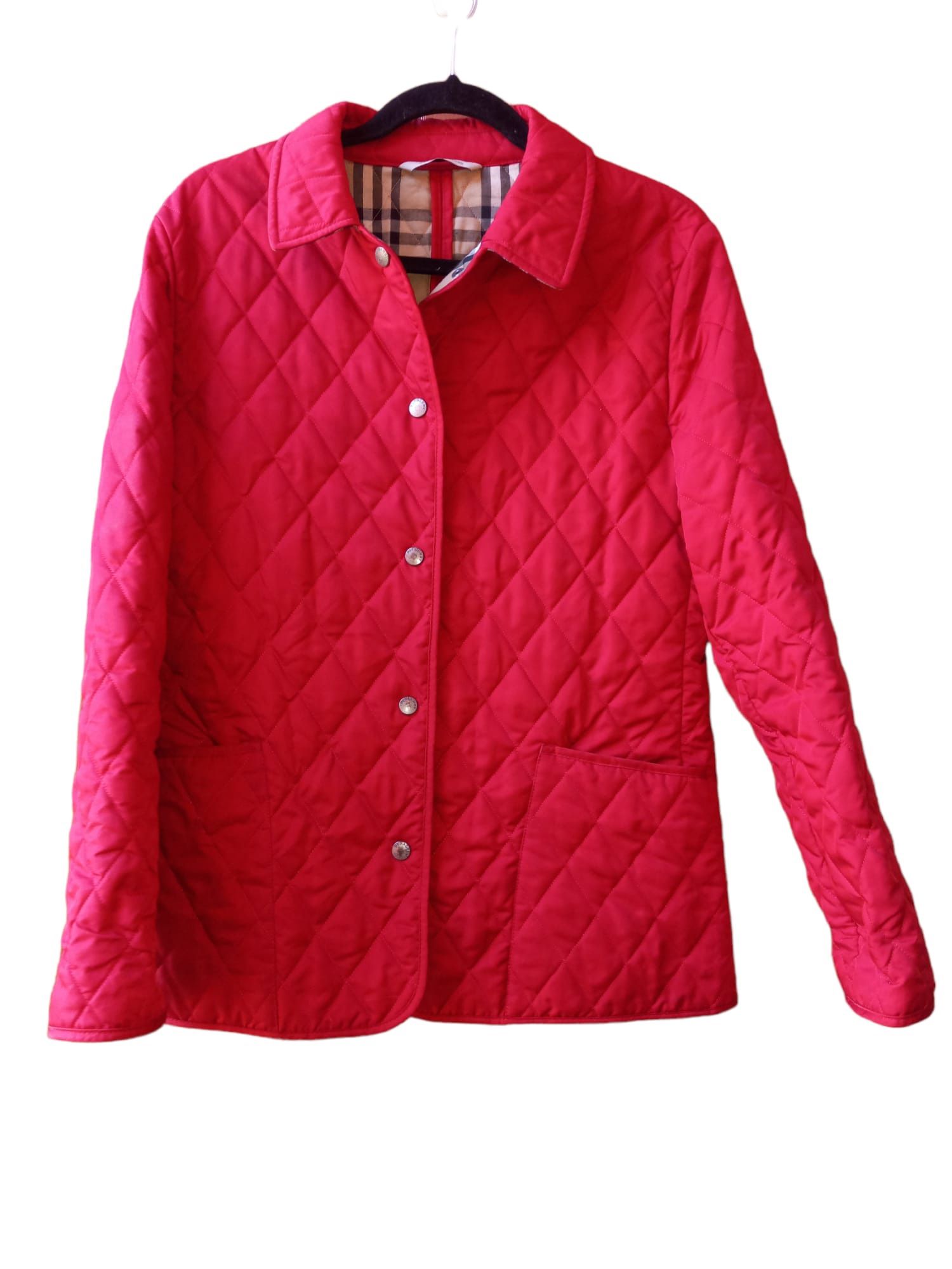 BURBERRY Quilted Nova Check Red Jacket Classic Burberry London red ...