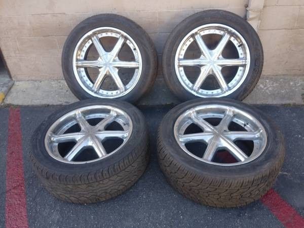 Chrome 6 lug 22 inch rims and tires. Chevy, GMC, Cadillac, nissan for ...
