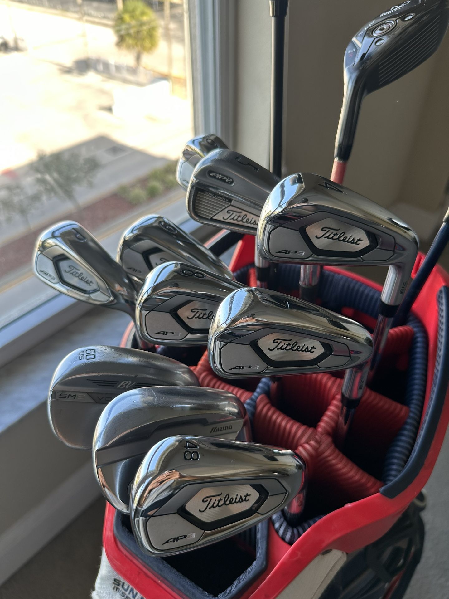 Full Golf Club Set (Titleist AP3 Irons, Driver, Hybrids + Bag) OBO for ...