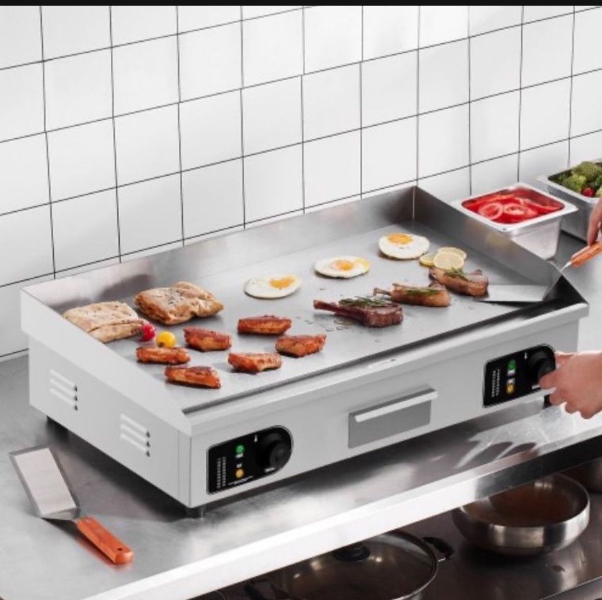 Commercial Electric Griddle, 4400W Countertop Flat Top Grill, 122°F-572 ...