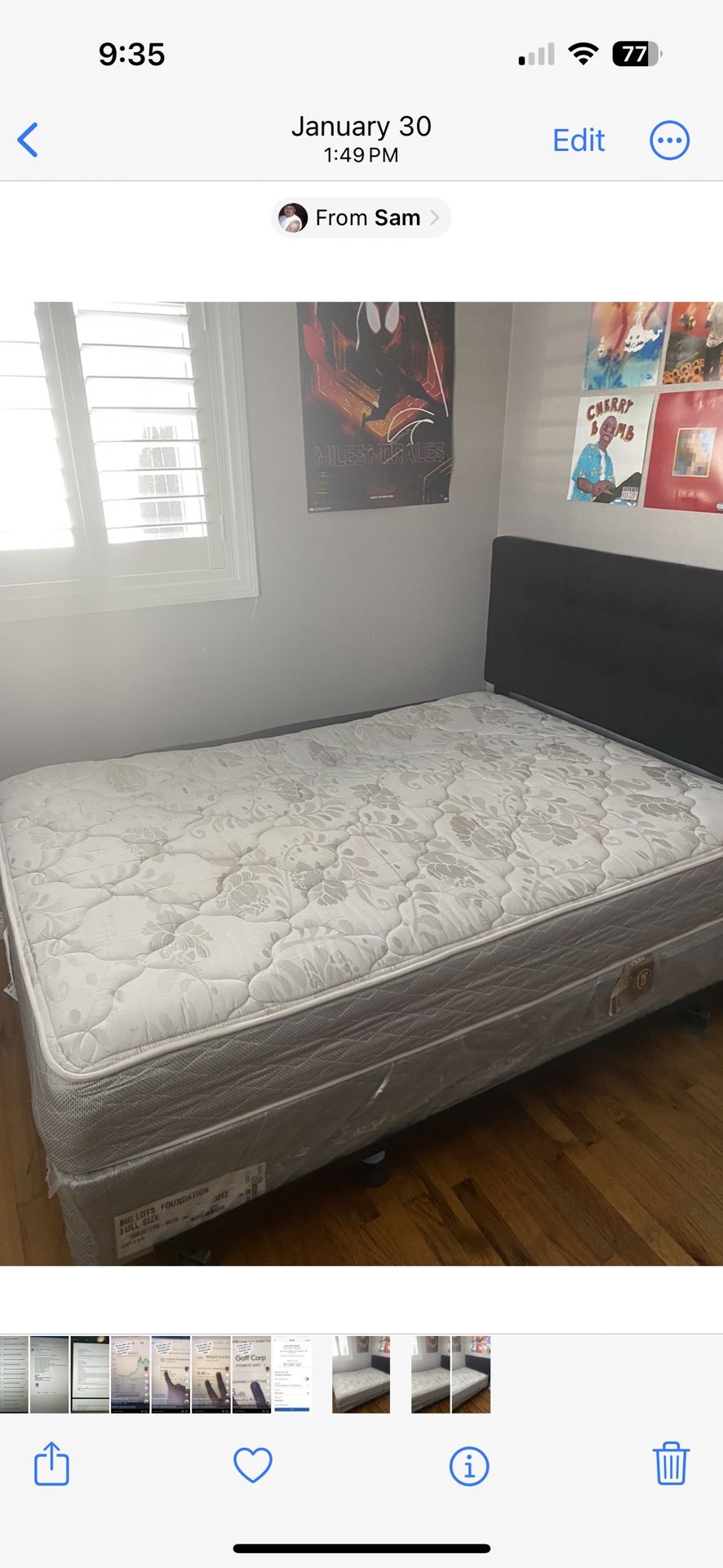 Bed Frame with rails and box spring for Sale in Norwalk, CA - OfferUp