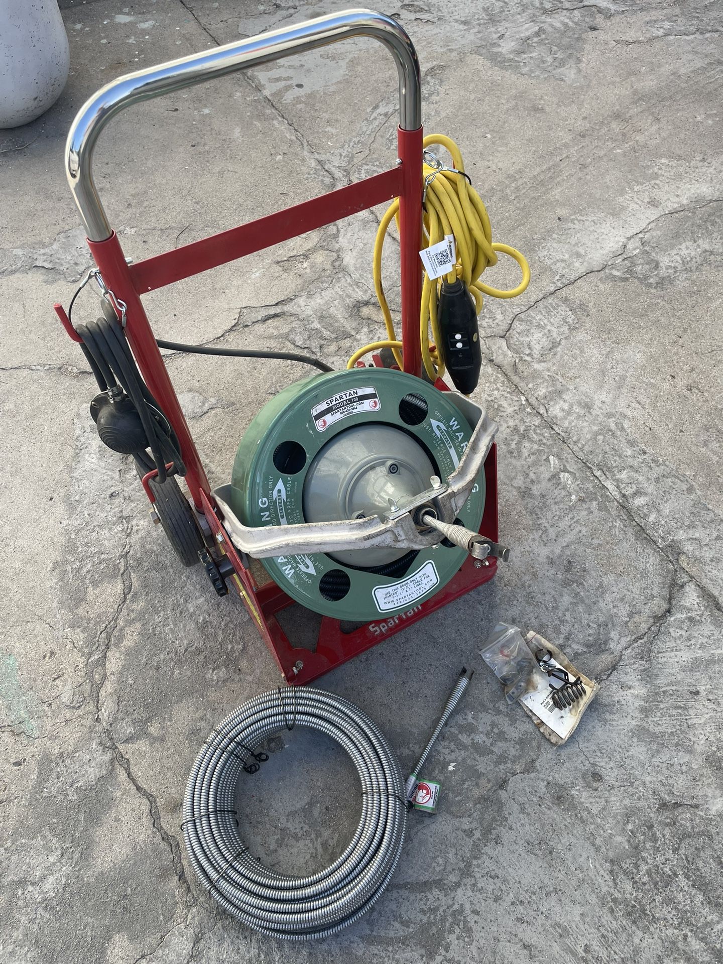 SPARTAN TOOL MODEL 100 SEWER LINE PIPE DRAIN CLEANING SNAKE MACHINE w ...