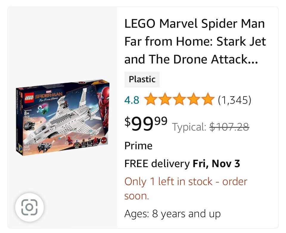 LEGO Marvel Spider Man Far from Home: Stark Jet and The Drone Attack ...