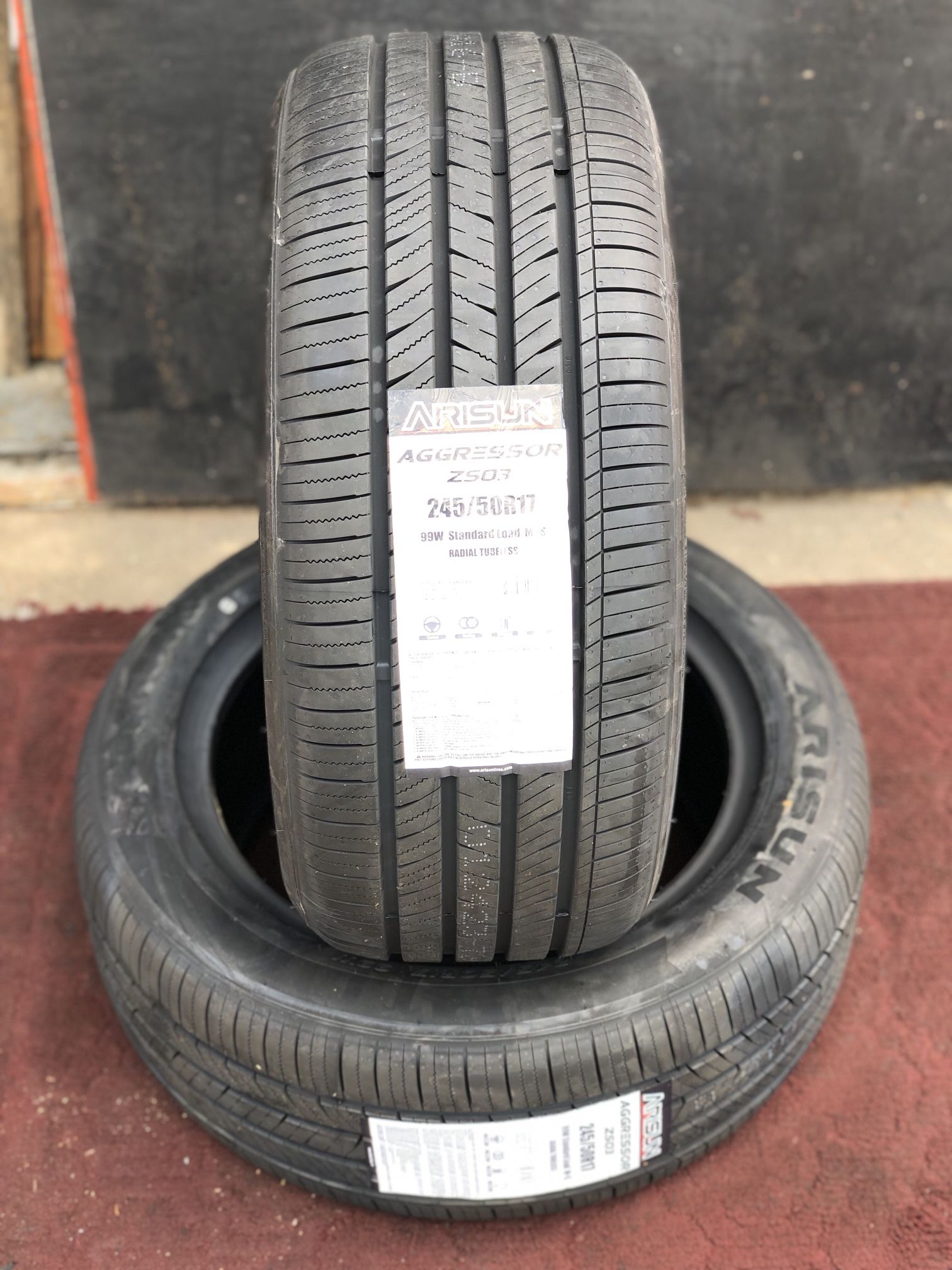 245/50/17 New Tires Arisun Set Of 4 Or Sale By Single Tire for Sale in ...
