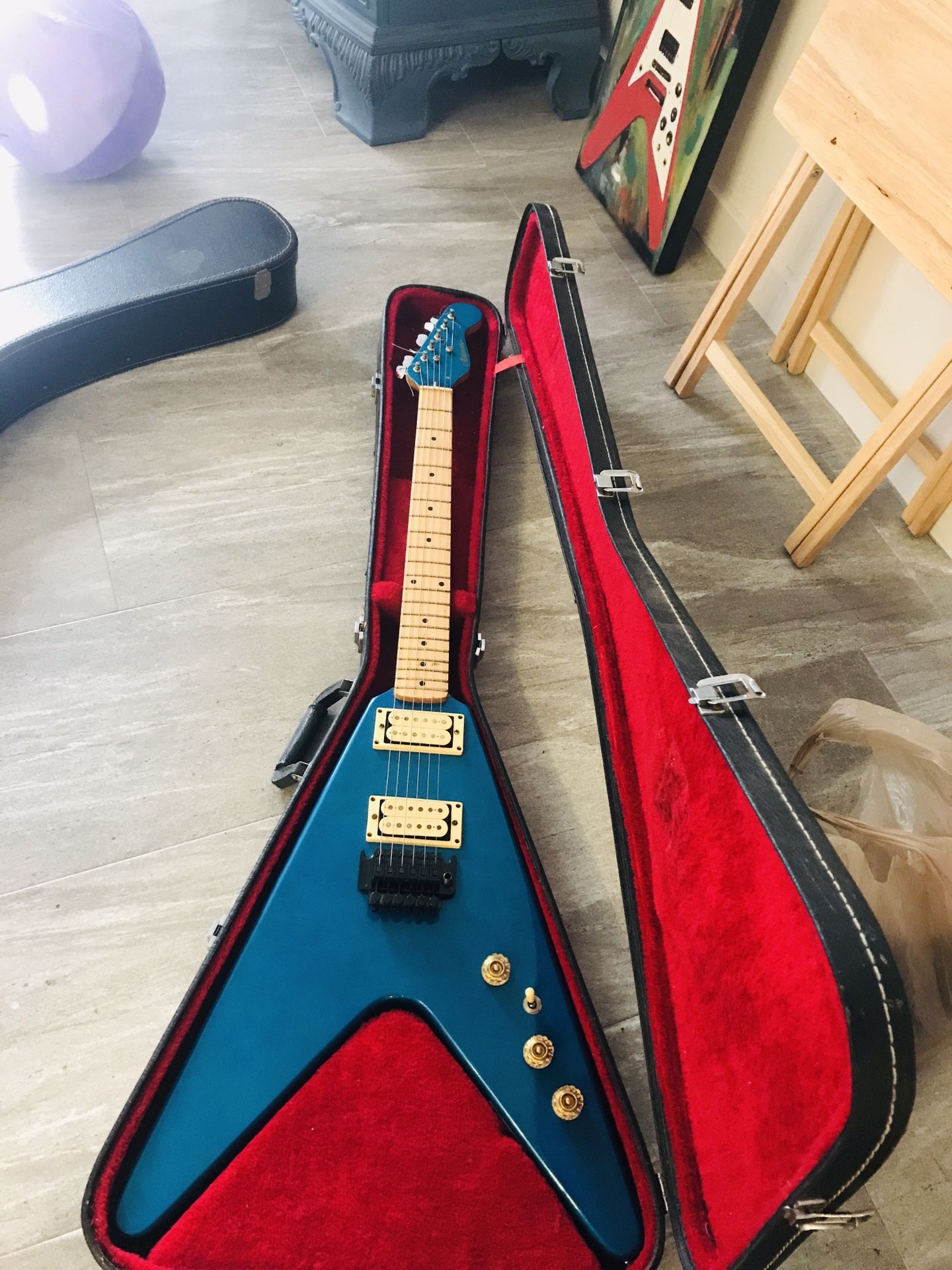 1980s Antares “Flying V” with Floyd Rose tremolo for Sale in Grand ...
