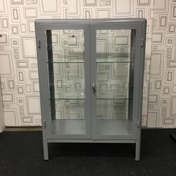 44 IKEA Fabrikor Gray Metal and Glass Display Case Cabinet for Sale in Chatsworth CA OfferUp