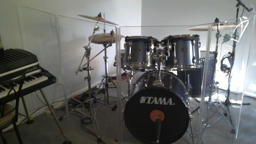 Drum Surround - ClearSonic A2448x5 Drum Shield 5-panel Acrylic Sound ...