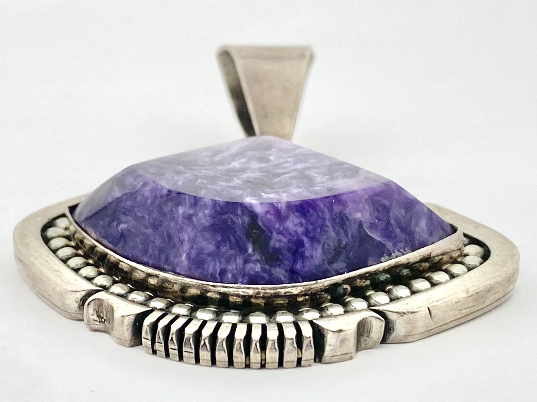 KB Signed Native American Tribal Purple Charoite Sterling Silver ...