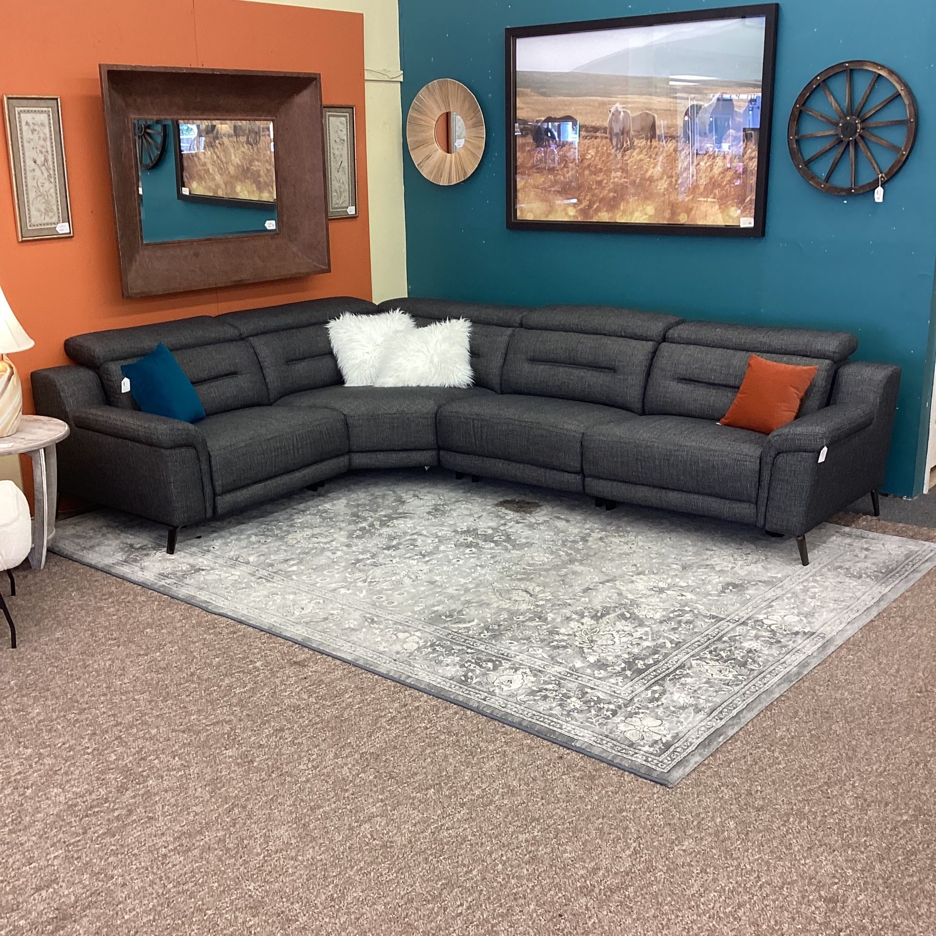 Kasala Volcanic Ash Grey Electric Reclining Sectional for Sale in ...