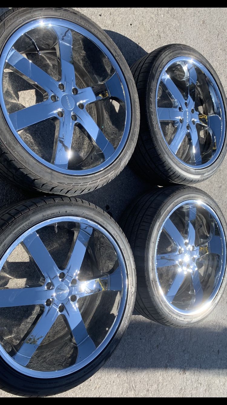 Chrome U2-55 26 inch Rims And Tires 6 Lug 26s 26 Wheels 6 Lug Bolt ...