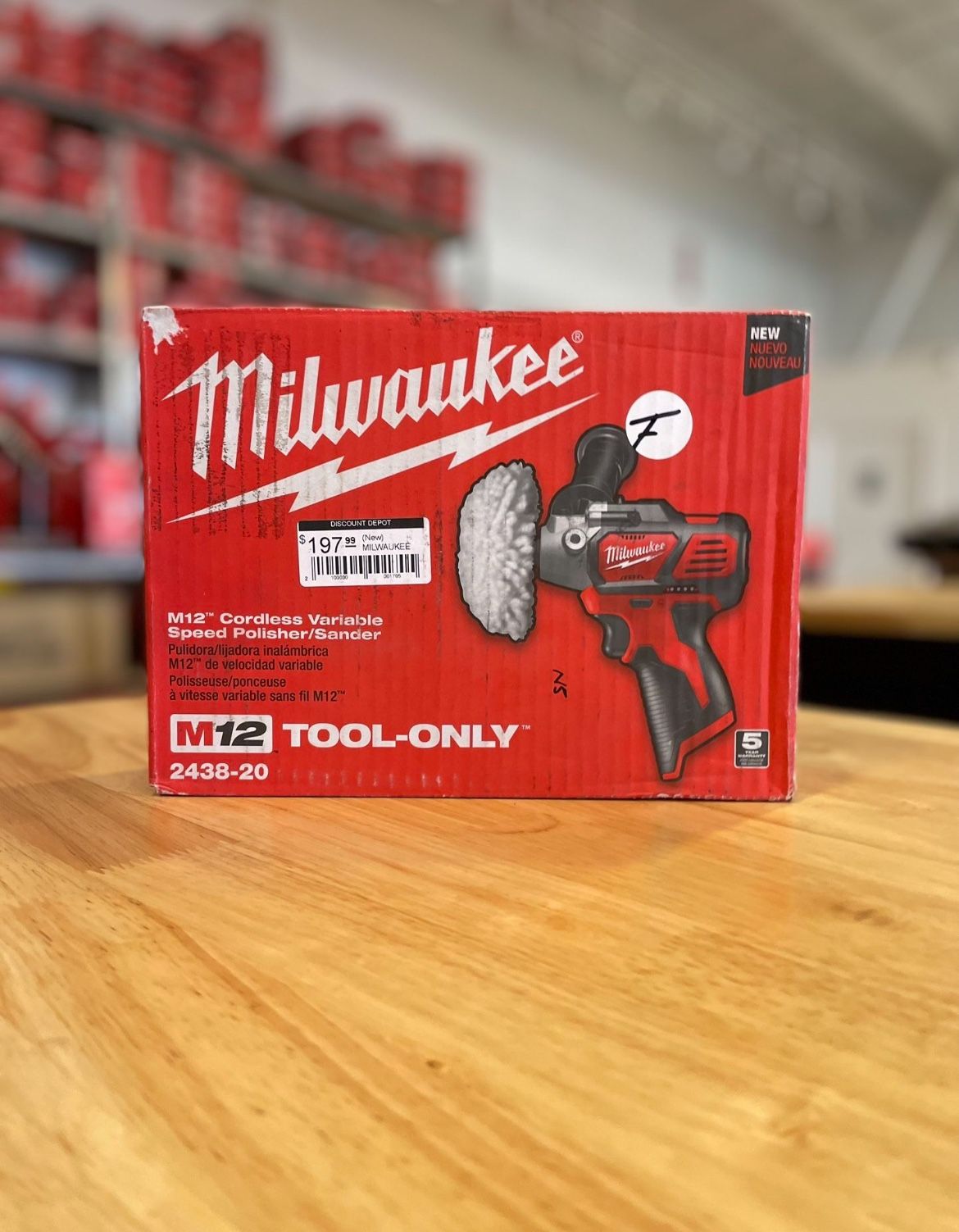 MILWAUKEE 2438-20 M12 Lithium-Ion Cordless Variable Speed Polisher ...