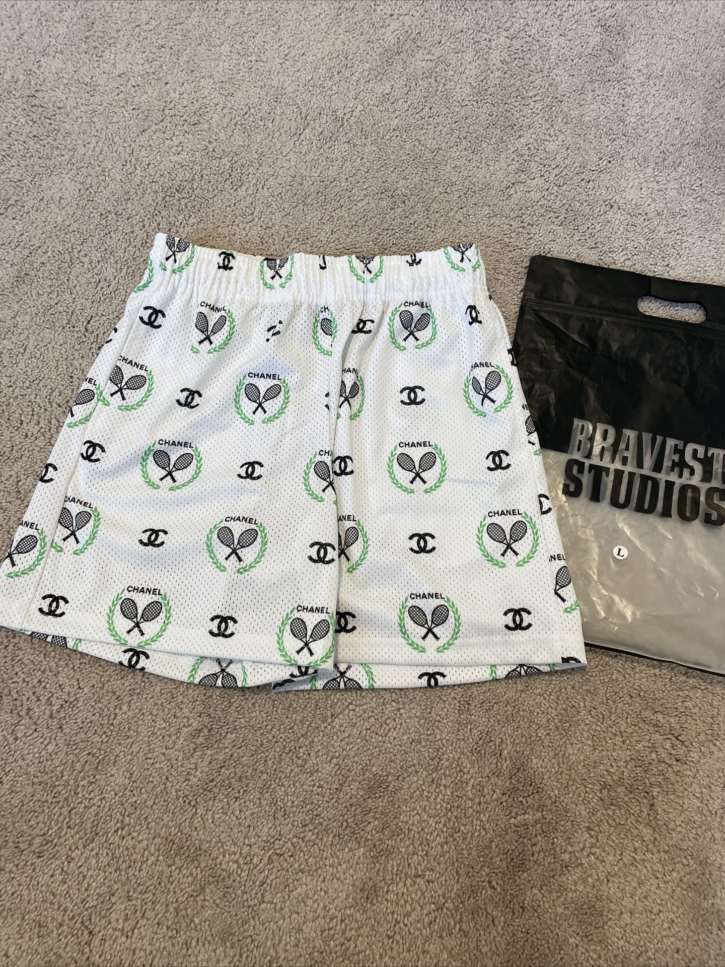 Bravest Studios Shorts - Green & White Chanel - Size Large - New Mesh ...