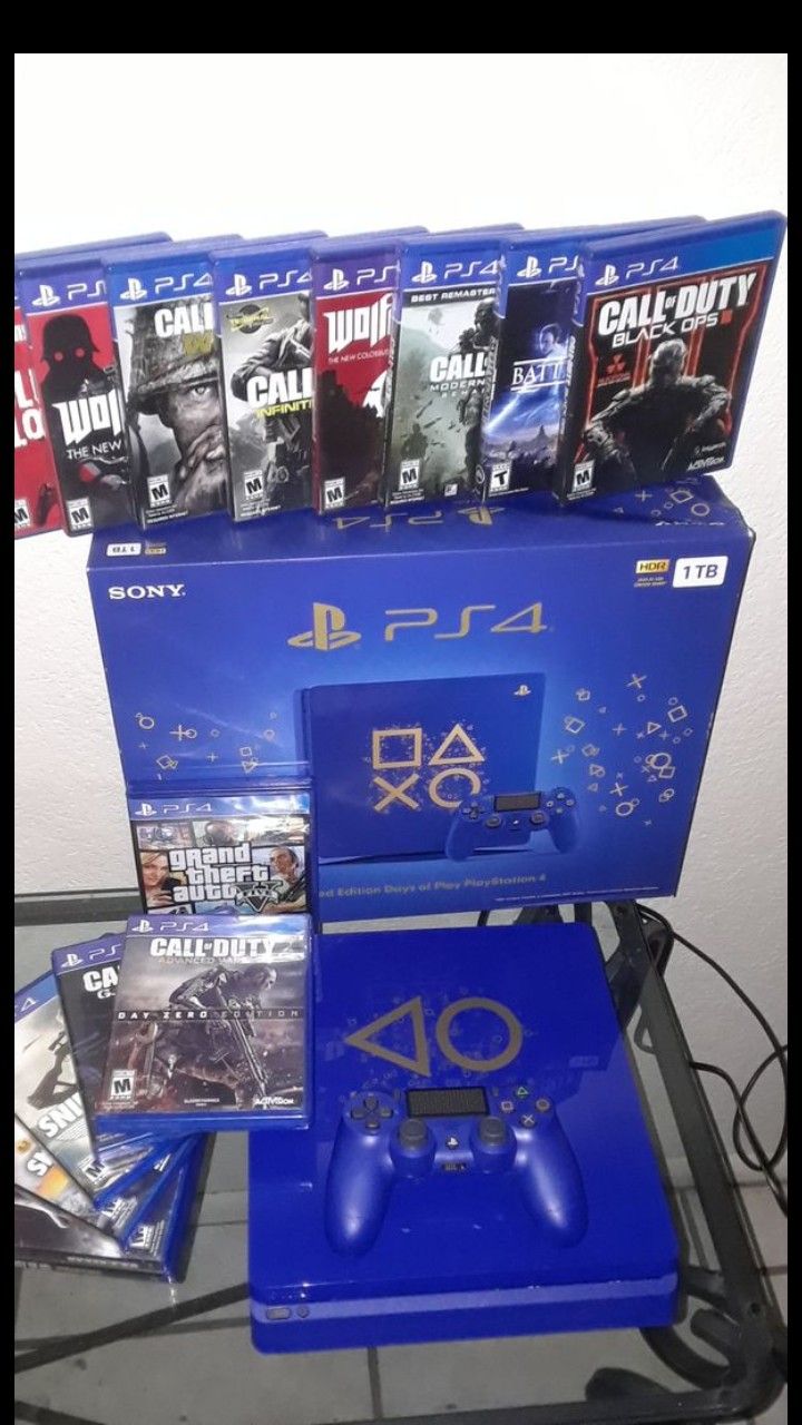 Blue Ps4 Console