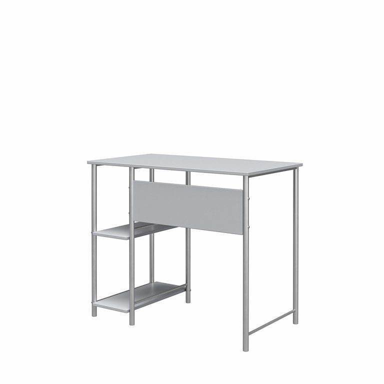 Mainstays Basic Metal Student Computer Desk, Silver with White. New In ...