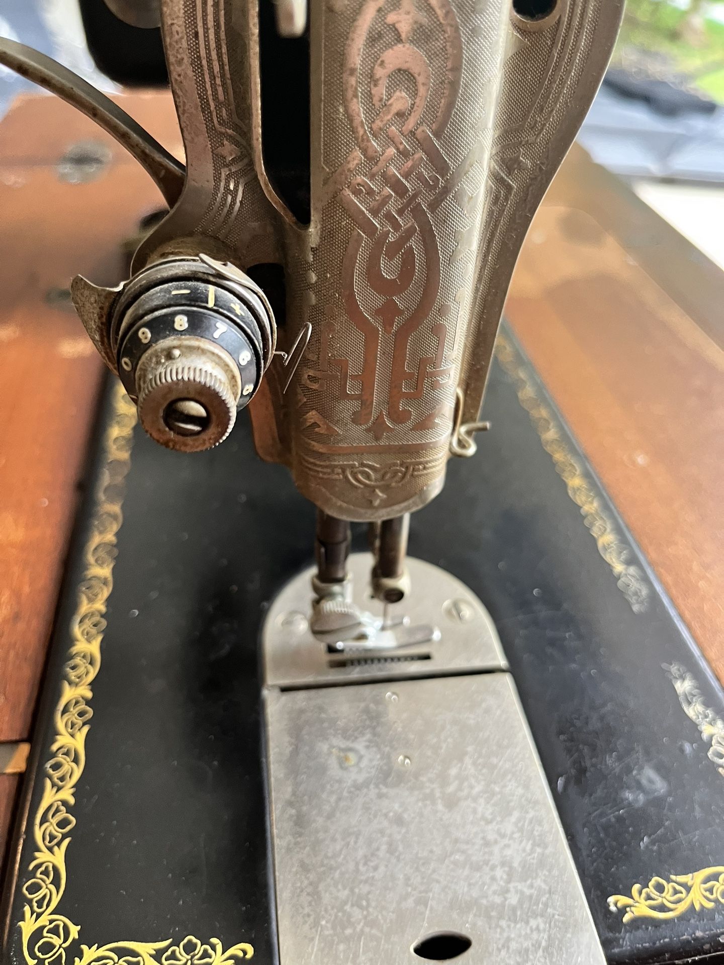 Vintage Singer Sewing Machine Model 15 Simanco 125255 w/ Table & Stool ...