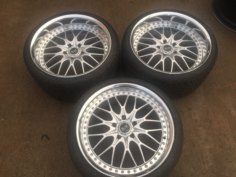 Rezax JDM 2 II 3pc 19" wheels rims 5x120 bbs rays ssr weds ccw Toyo ...