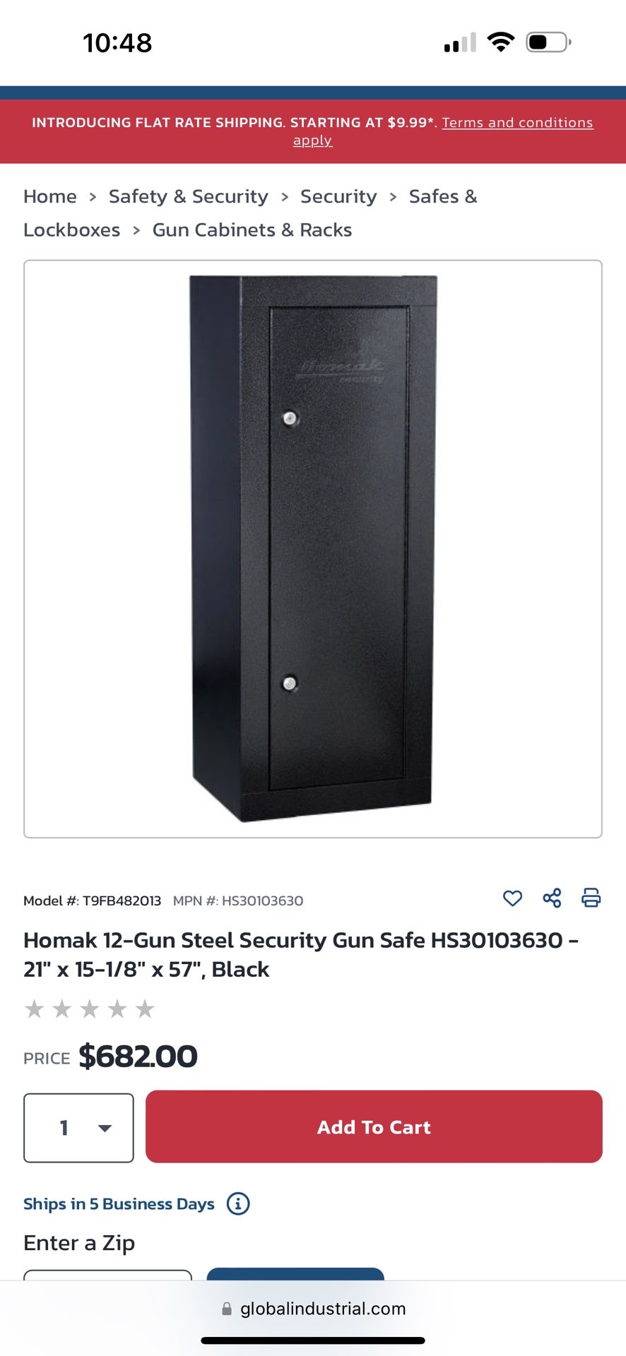 Homak Gun Safe Two Key Lock for Sale in Pembroke Pines, FL - OfferUp
