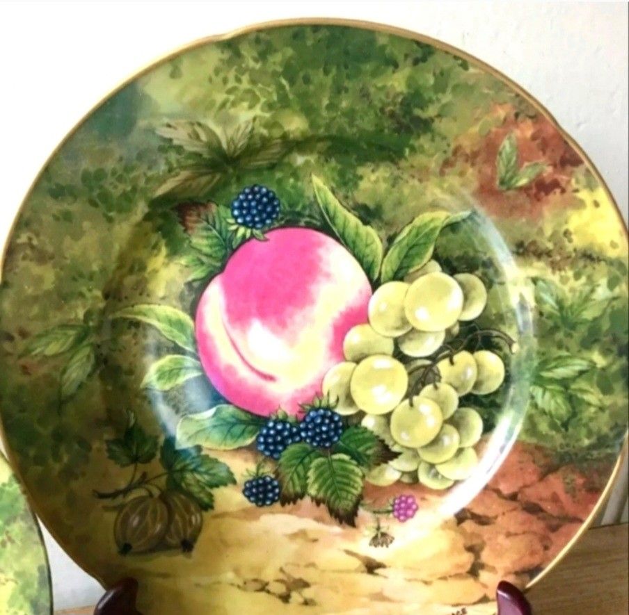Beautiful Fruit Designed Plates by Rochard Limoges France.With Artist ...