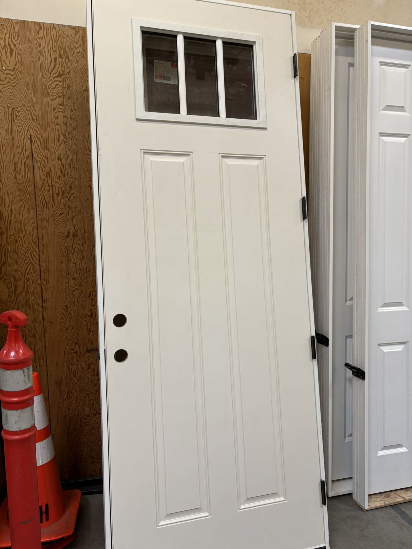 New Craftsman Style White Exterior Door w/ 3 Panel Window 37” x 98.5 ...