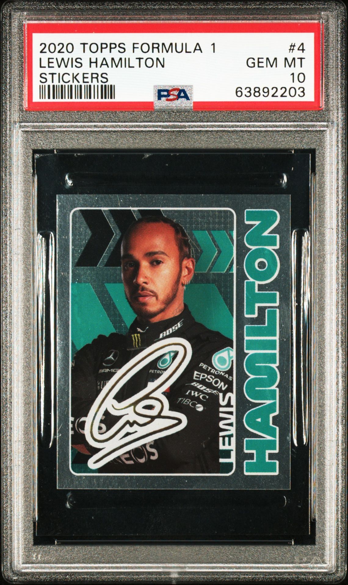 2020 Topps Formula 1 #4 Lewis Hamilton Stickers PSA 10 for Sale in Los ...
