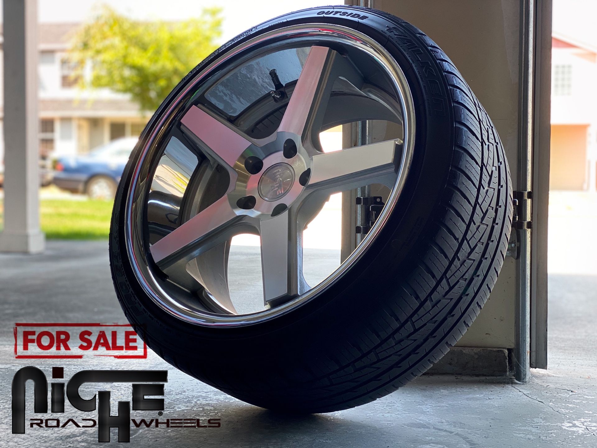 19” 5x114.3 Niche M881 Nurburg Machined Silver Wheels w/ Chrome ...