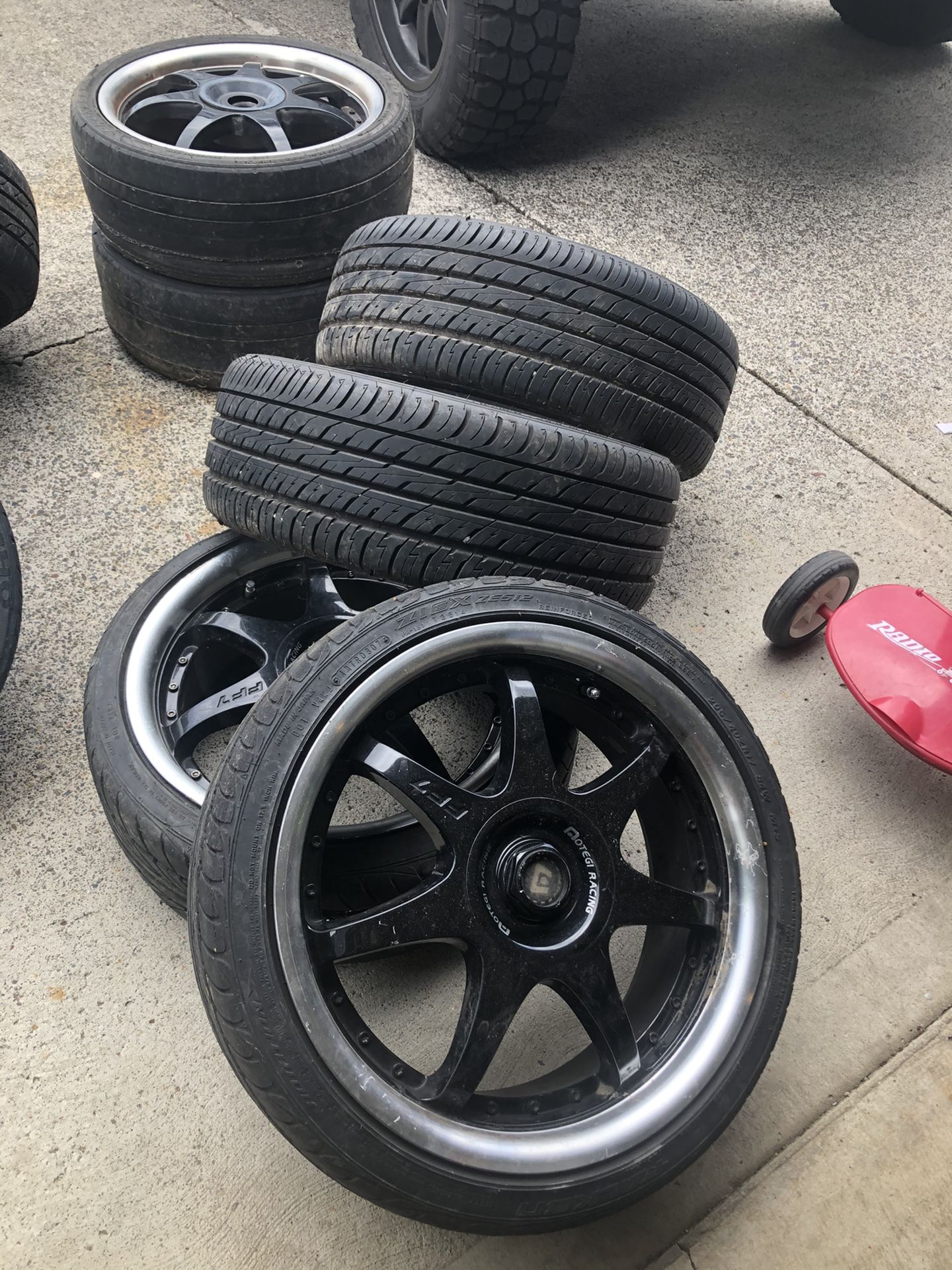 6 motegi ff7 4x100 rims with tires for Sale in Portland, OR - OfferUp