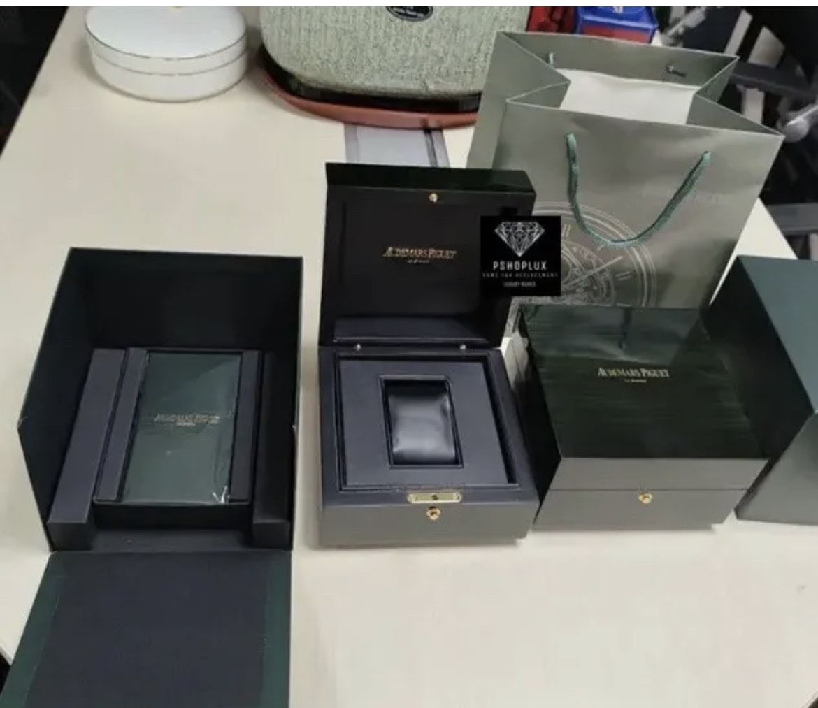 Ap Watch Box Set Authentic Accs. Gloss Green Wood Audemars Piguet Royal ...