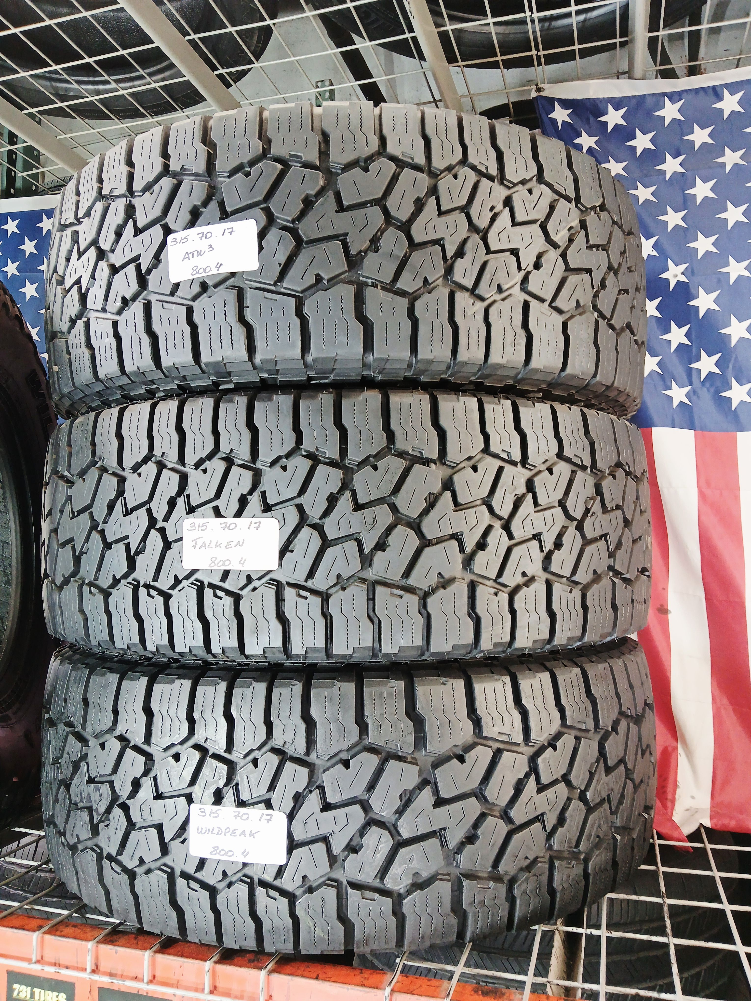 LT315/70R17 FALKEN WILDPEAK ATW3 A/T ALL HIGH TERRAIN 315/70R17 TRUCK USED TIRES 315 70 17 ...