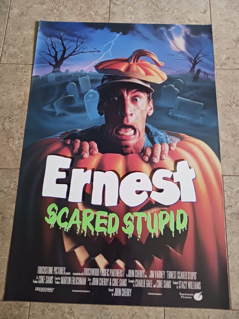 Ernest Scared Stupid - Movie Poster With Jim Varney As Ernest P ...