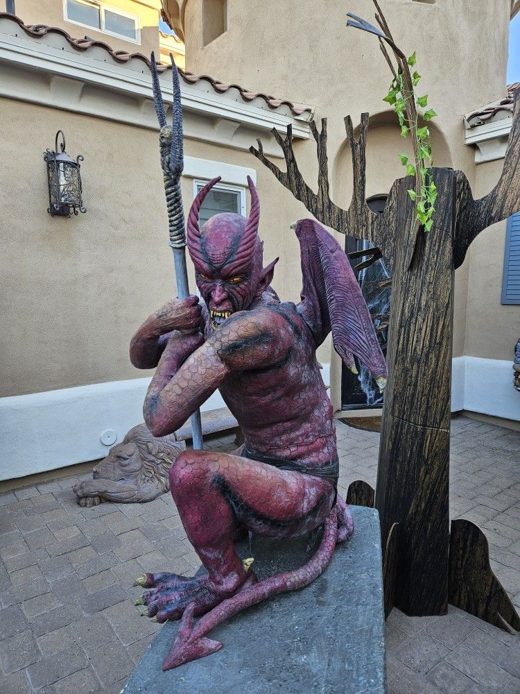 Very Rare Sprit Halloween Life Size Devil Guard Latex Evil Demon ...