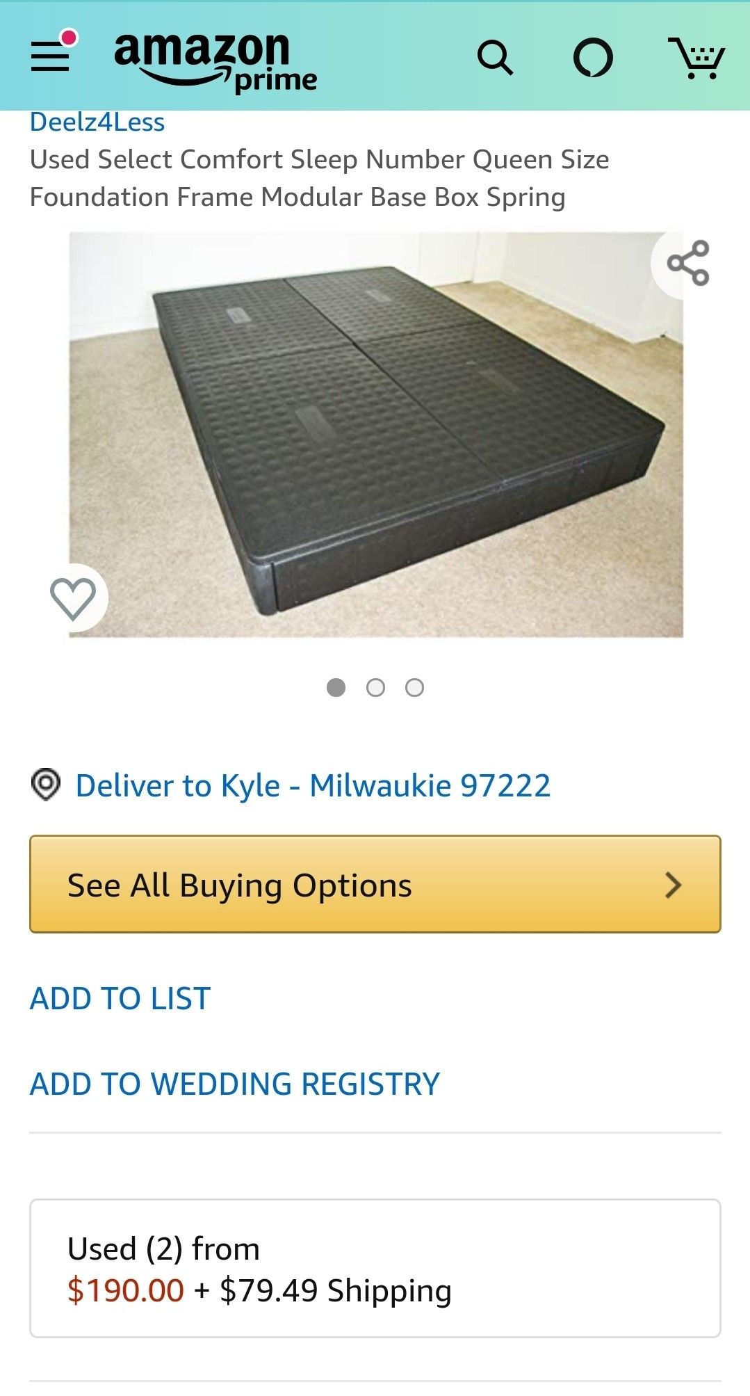 Sleep Number Bed select comfort platform base for Sale in Portland, OR ...