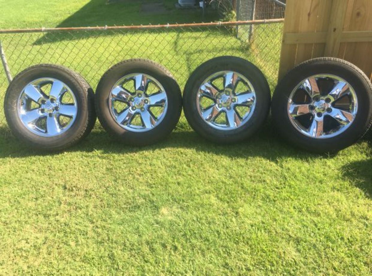 4 Dodge Ram 20 inch chrome rims with tires 5 lug for Sale in Newport ...