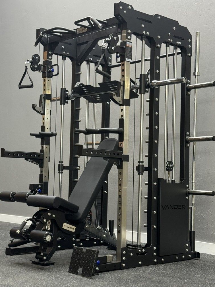 NEW SQUAT RACK SMITH MACHINE WITH BENCH AND WEIGHT STACKS - FREE for ...