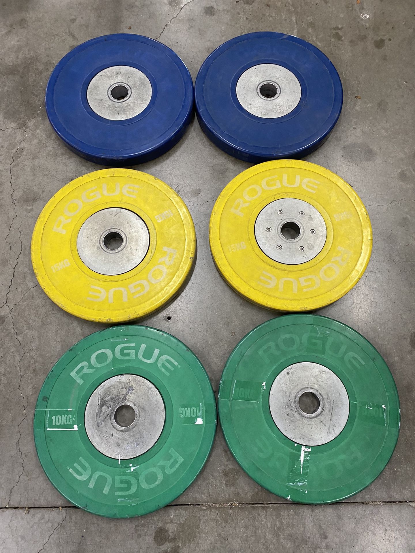 Rogue 90kg Competition Olympic Bumper Plate Set 198lbs for Sale in Mesa ...
