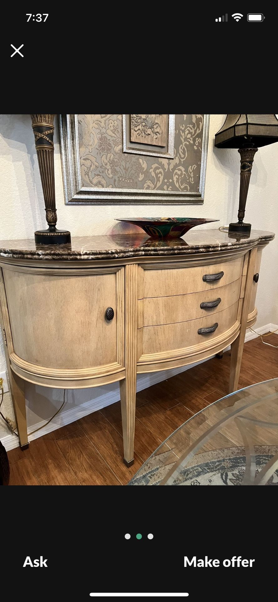 Solid Wood And Granite Server/Sideboard - Bernhardt Furniture for Sale ...