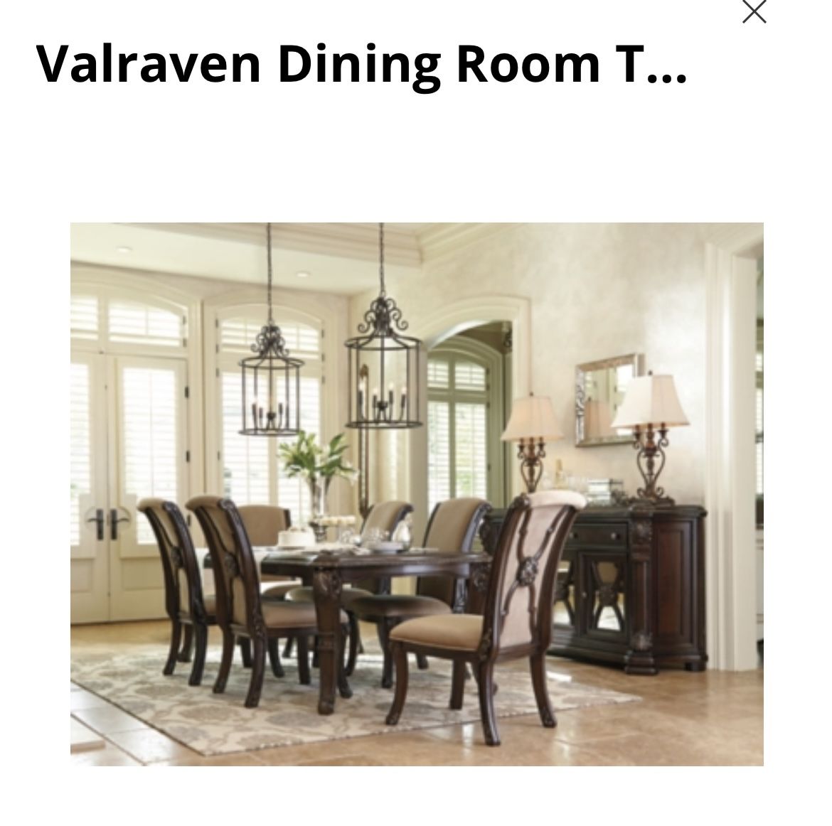 Valraven Dining Set 6 Chairs And Server OBO for Sale in El Paso TX OfferUp