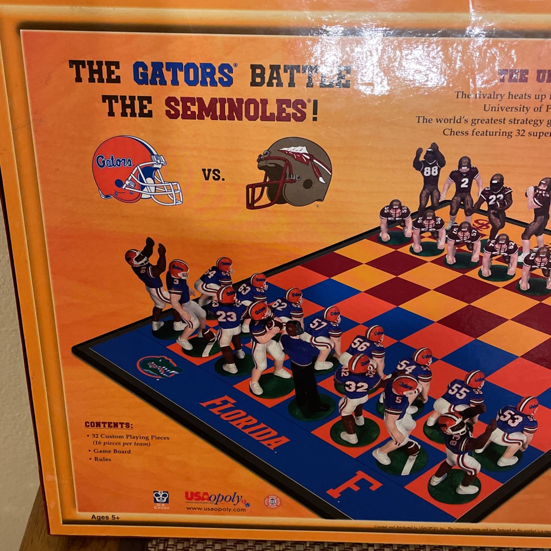 NCAA Florida Gators Vs Florida State Seminoles Chess Set. for Sale in ...