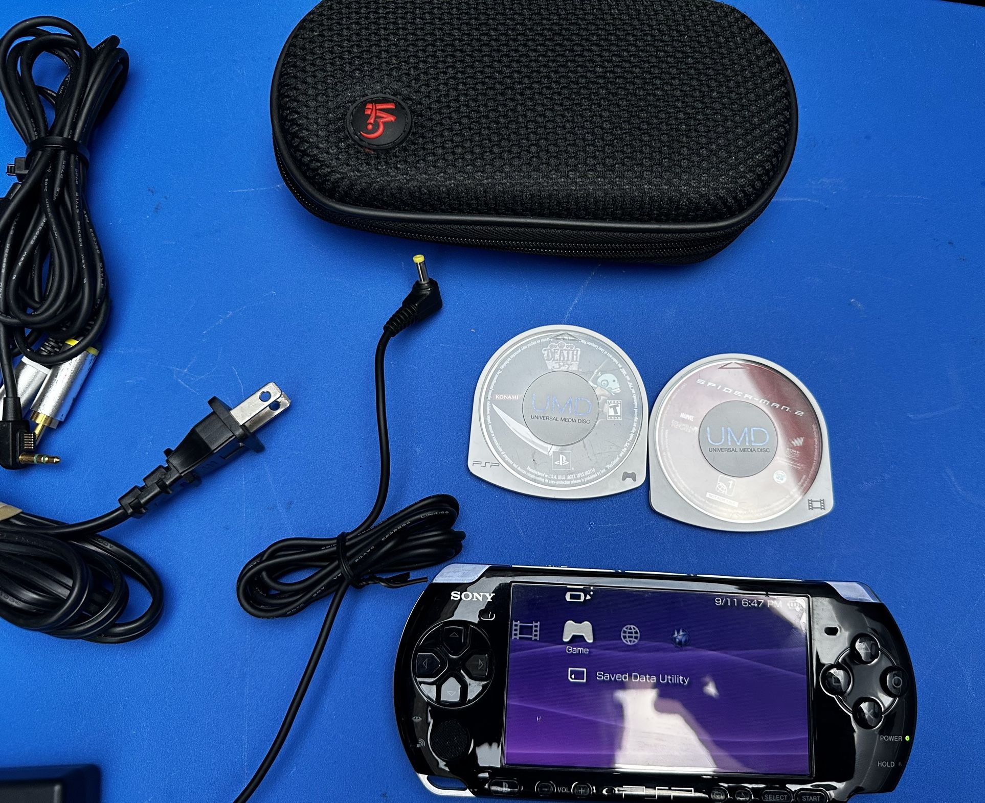 Psp - Slim Console Black Model w/ Charger Sony PlayStation Portable for ...