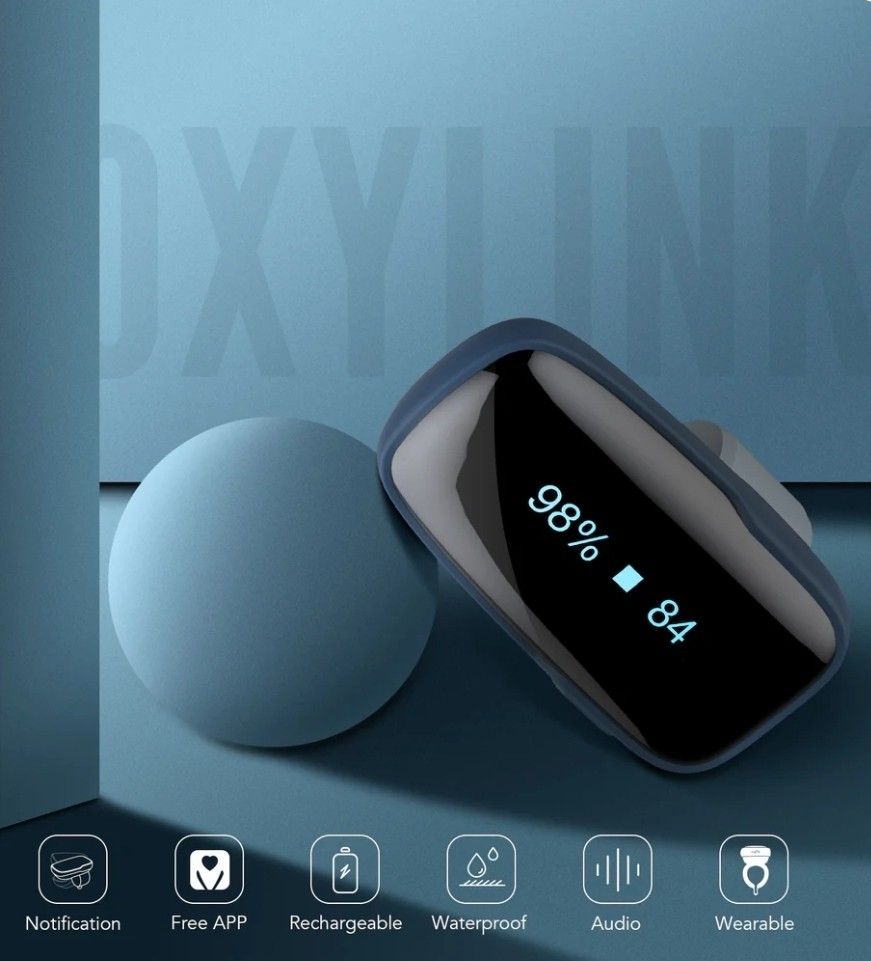 Vibeat Oxylink Wireless Wearable Blood Oxygen Monitor Bluetooth Pulse ...