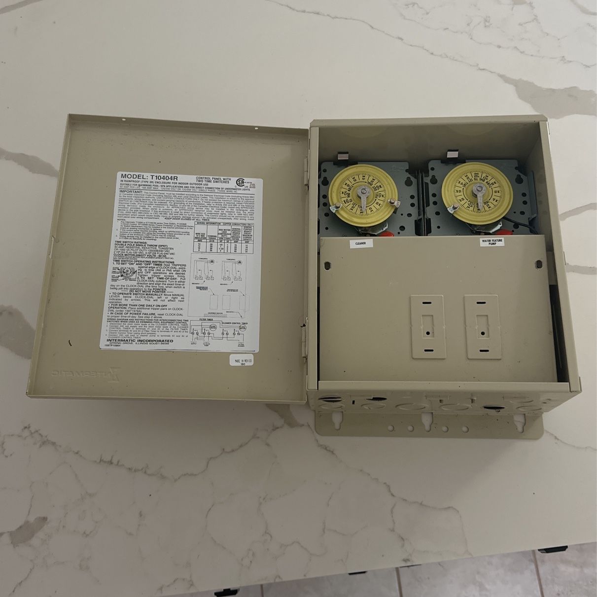 Pool Timer Panel Intermatic T10404R Power Center - Weatherproof ...