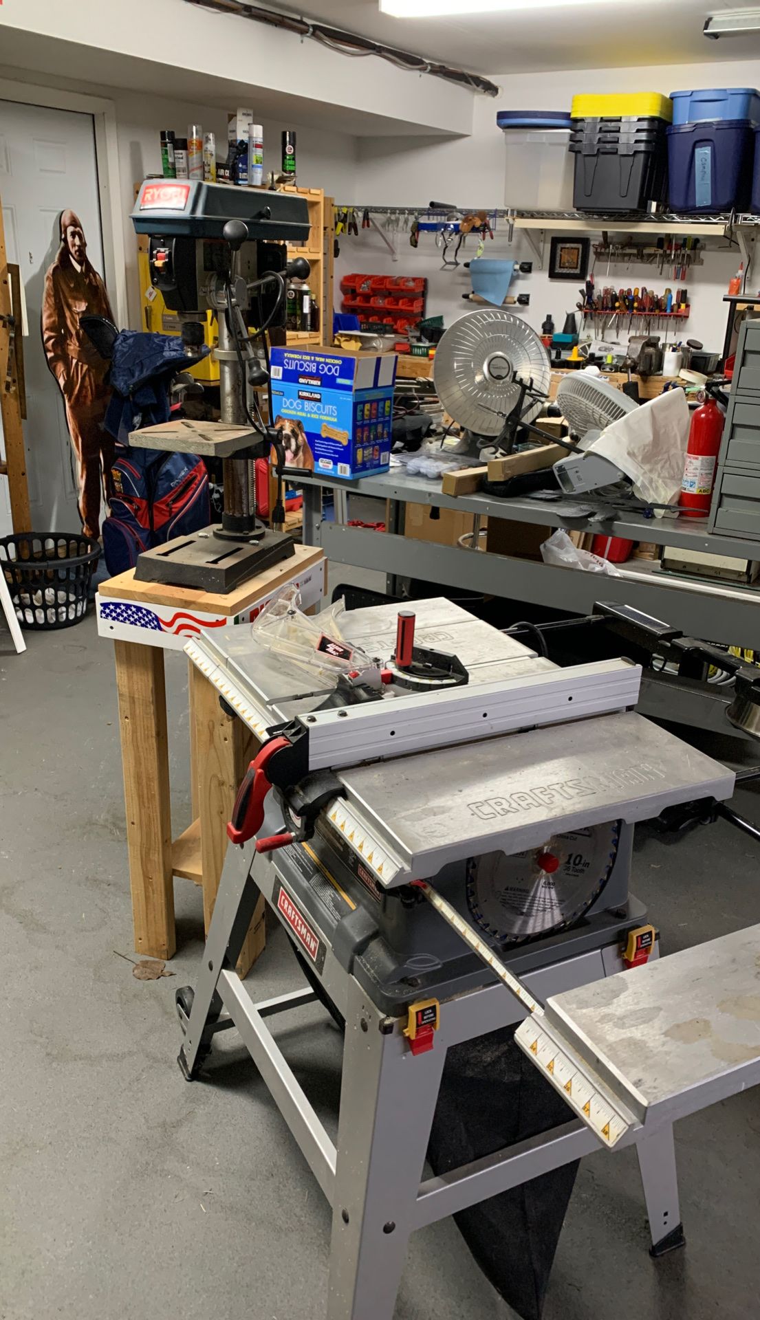 Craftsman 10 inch table saw . Ryobi drill press with stands for Sale in ...