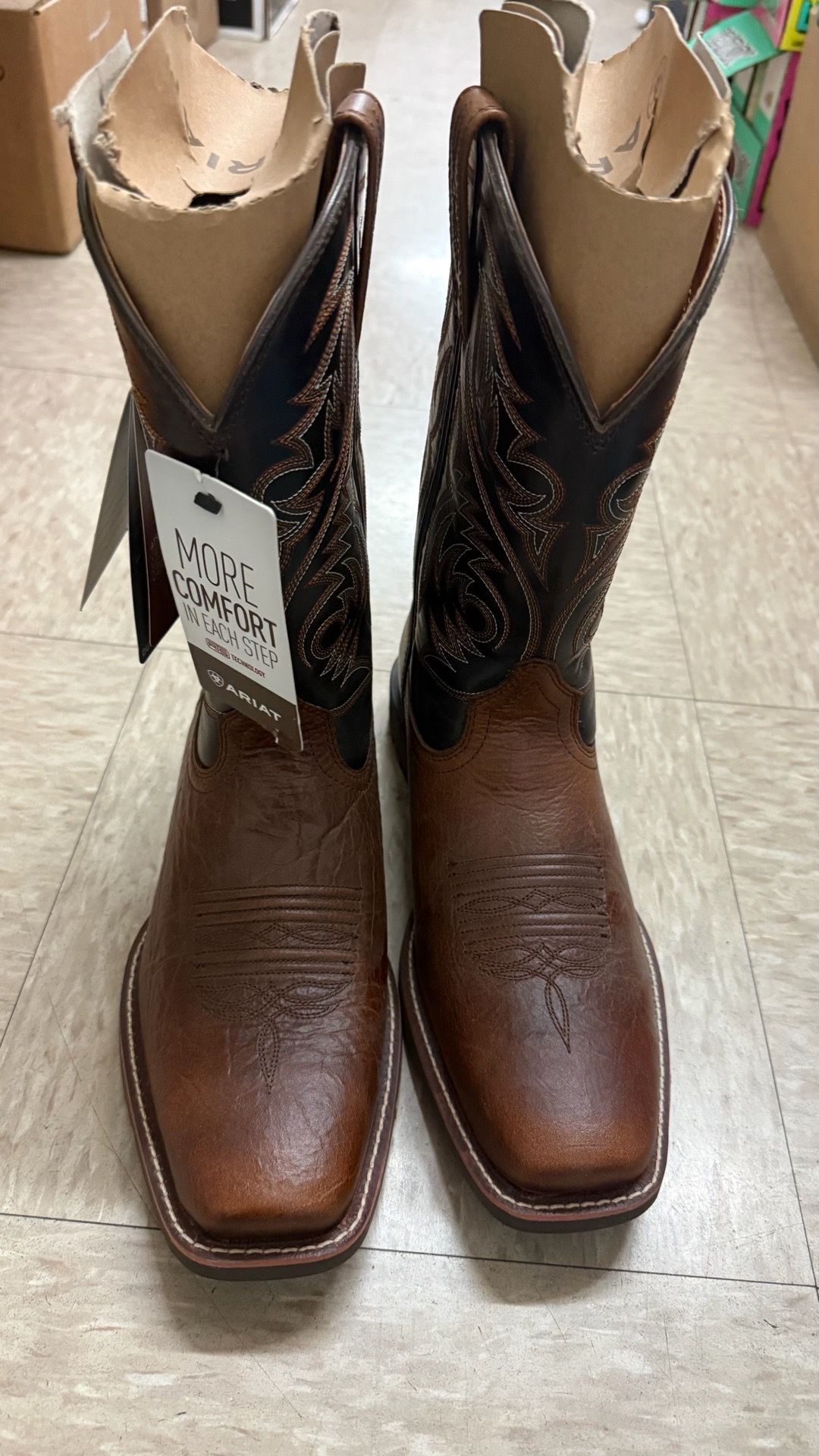 Ariat Men's Sport Herdsman Peanut Butter Chaga Brown Boots Size 8 for ...