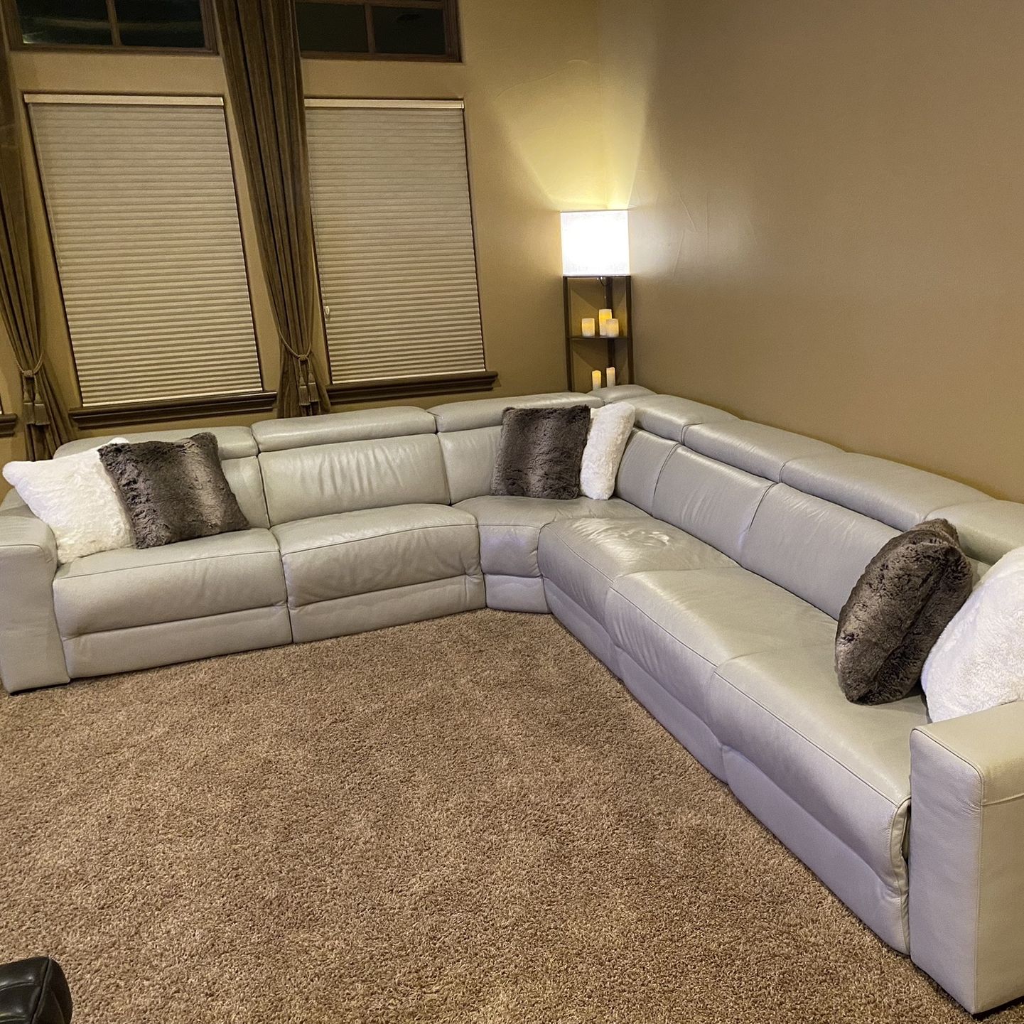 Nevio 6 Pc Leather L Shaped Sectional Sofa | Cabinets Matttroy