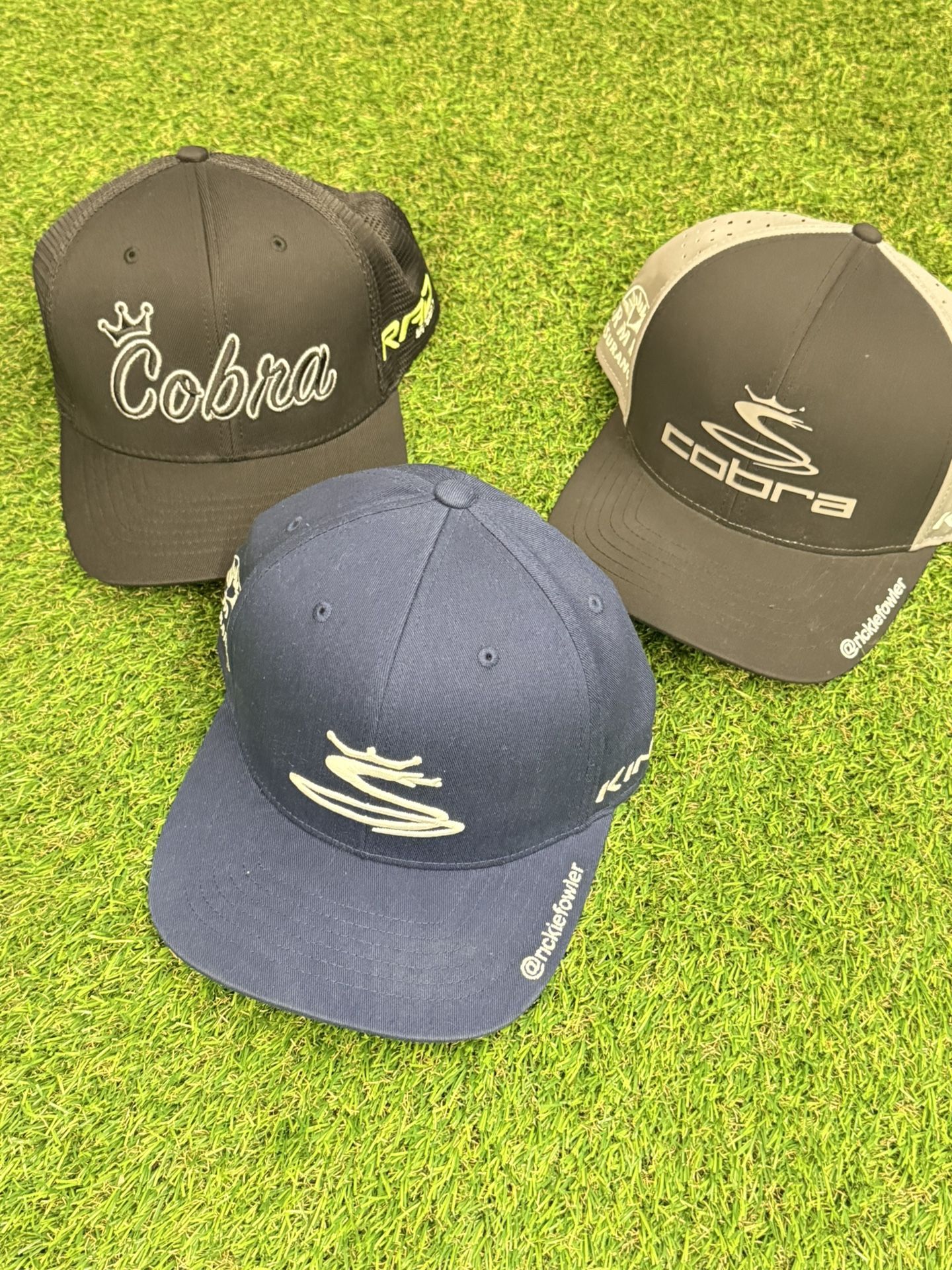 Cobra Golf Tour Issue Hat Lot (3) | KING F8 Script Mesh RF Fowler ...