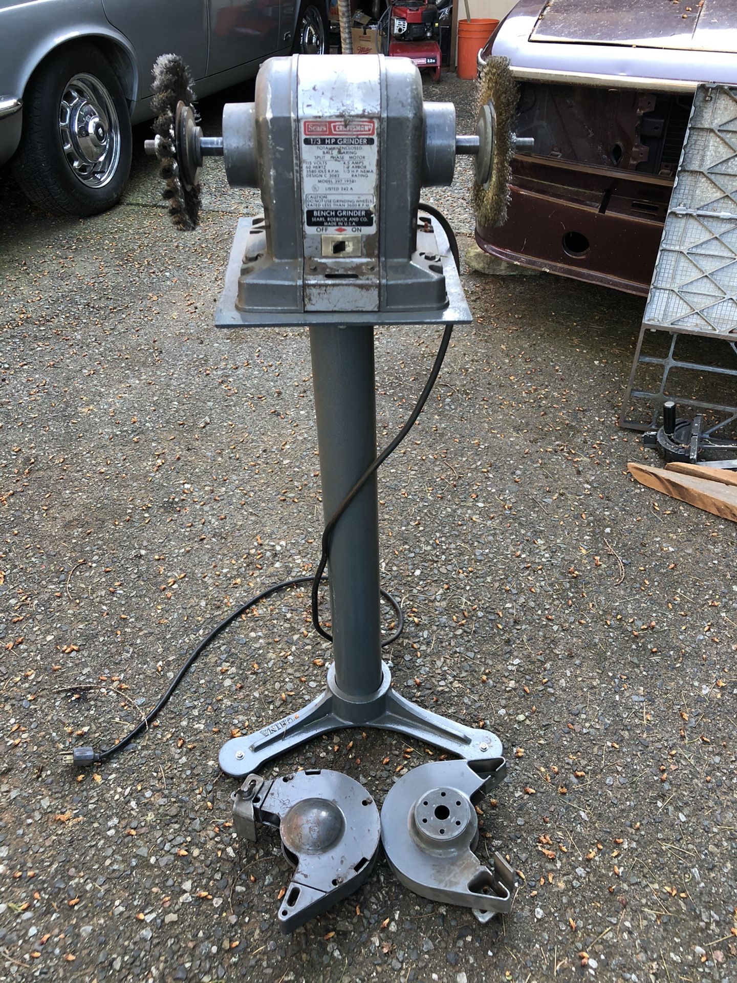 Vintage craftsman grinder with stand. Model 397 1/3 hp split phase for ...