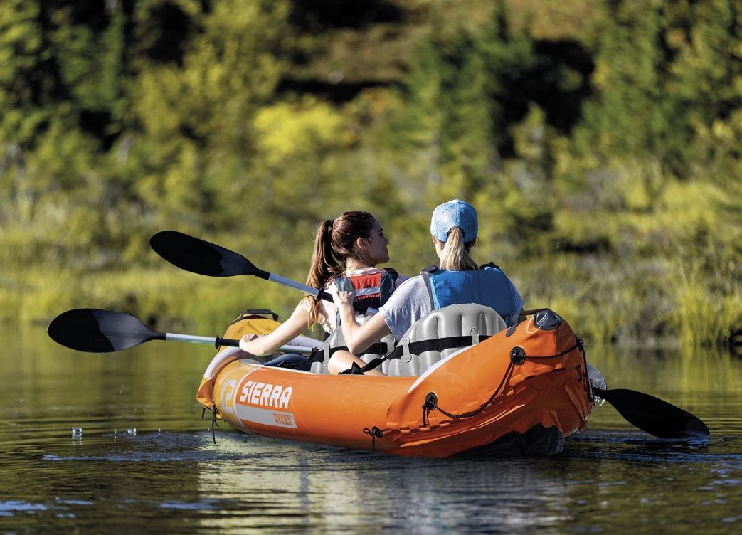 New K2 2 Person Dual Tandem Kayak / Canoe + Hi Pres Pump And 2 Oars ...
