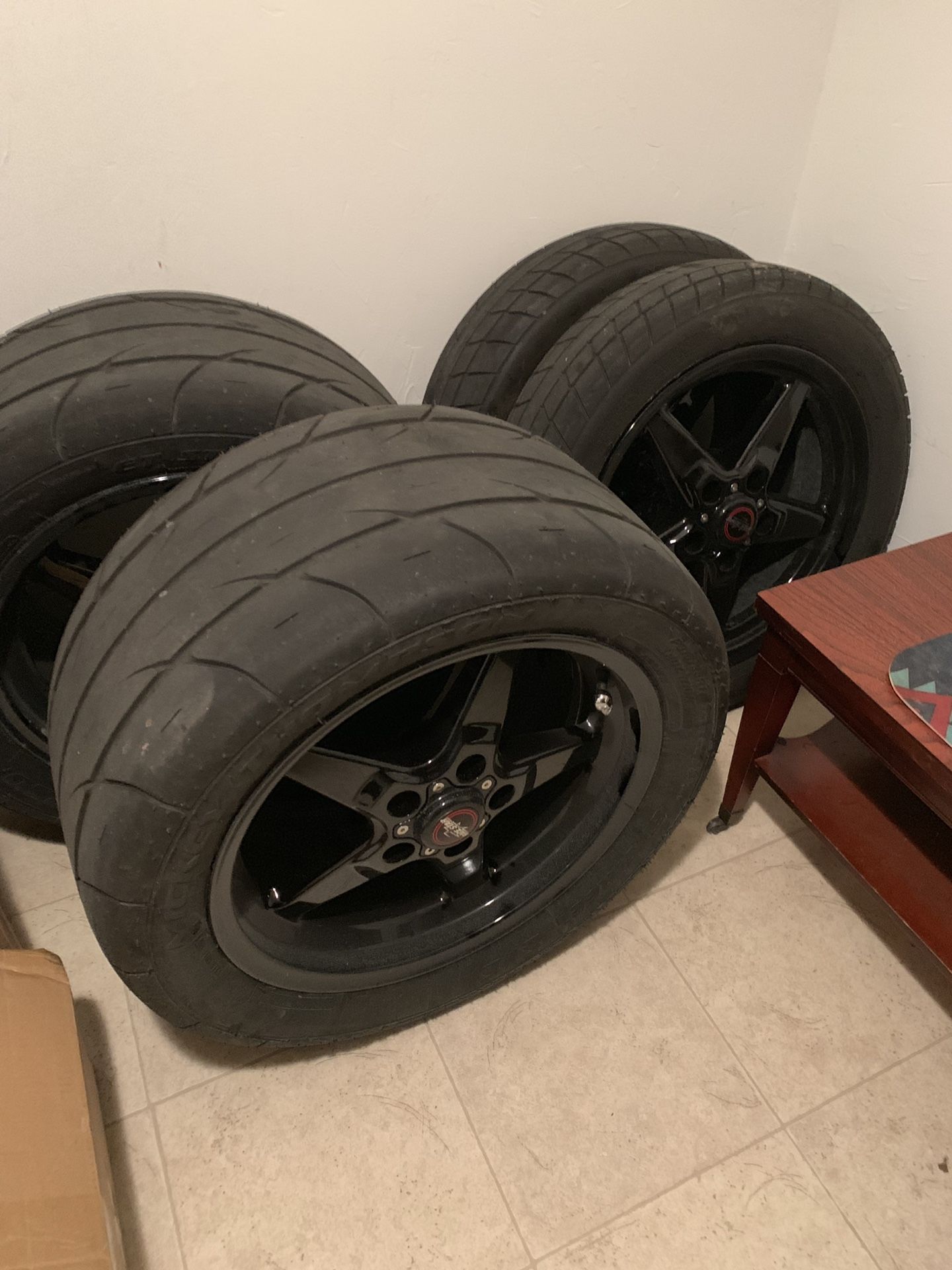 17 Inch Darkstar Drag pack with wheels and tires. These came off my ...