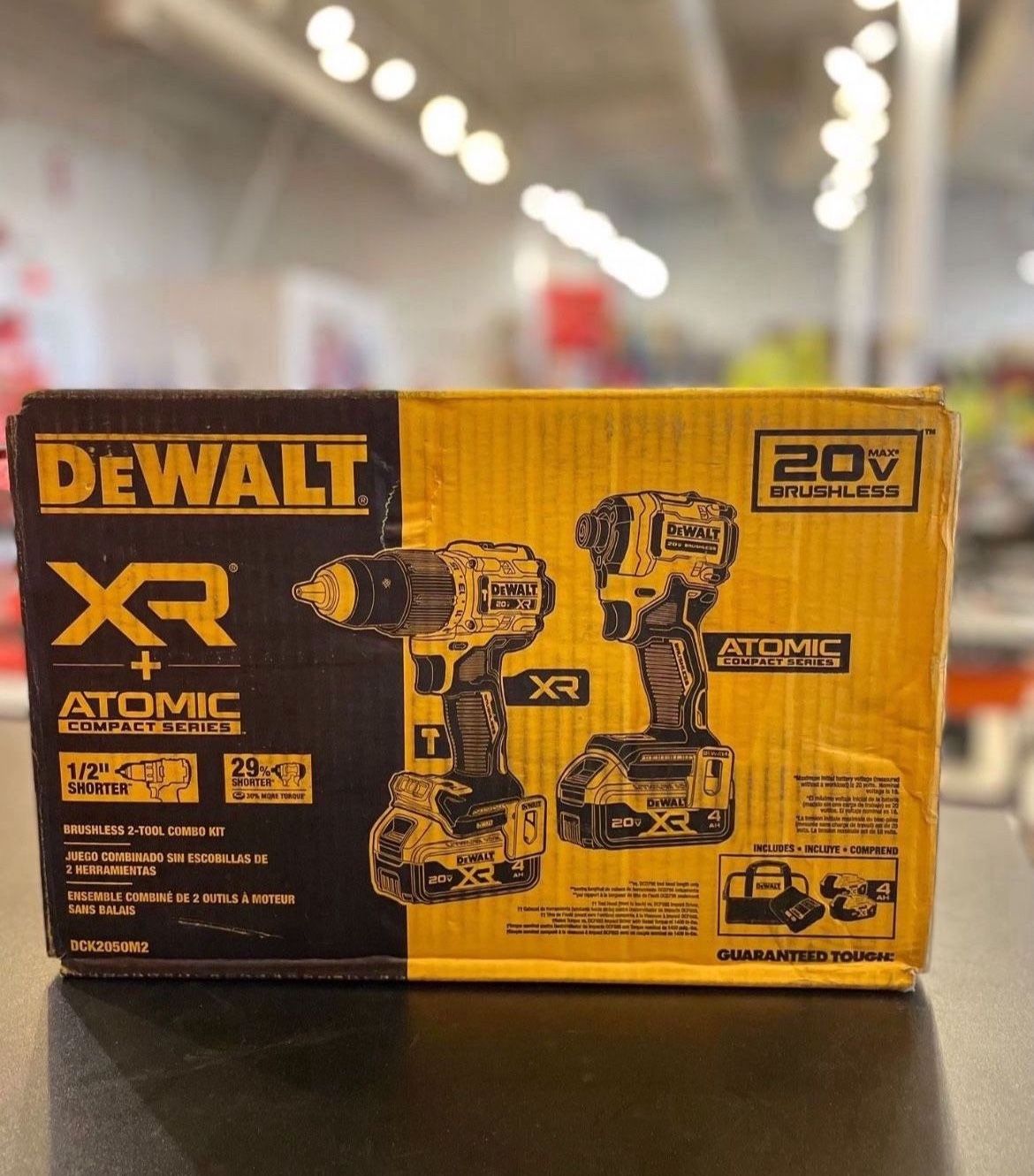 DEWALT 20V MAX XR Hammer Drill and ATOMIC Impact Driver 2 Tool Cordless Combo Kit dck2050m2 for ...