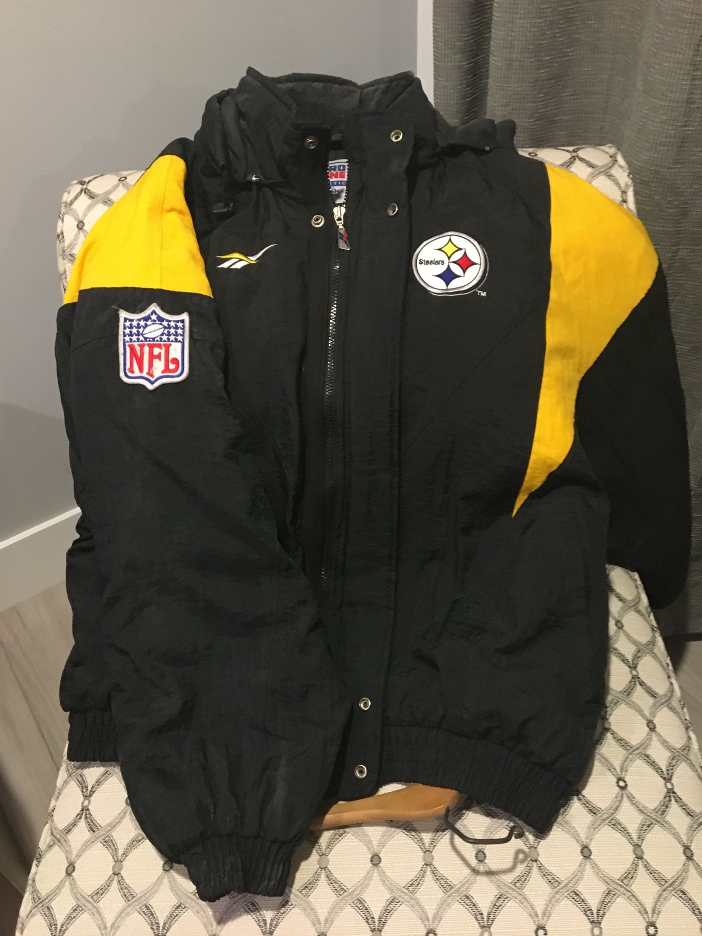Pittsburg Steelers Authentic NFL Pro Line by Reebok Hooded Puffer ...