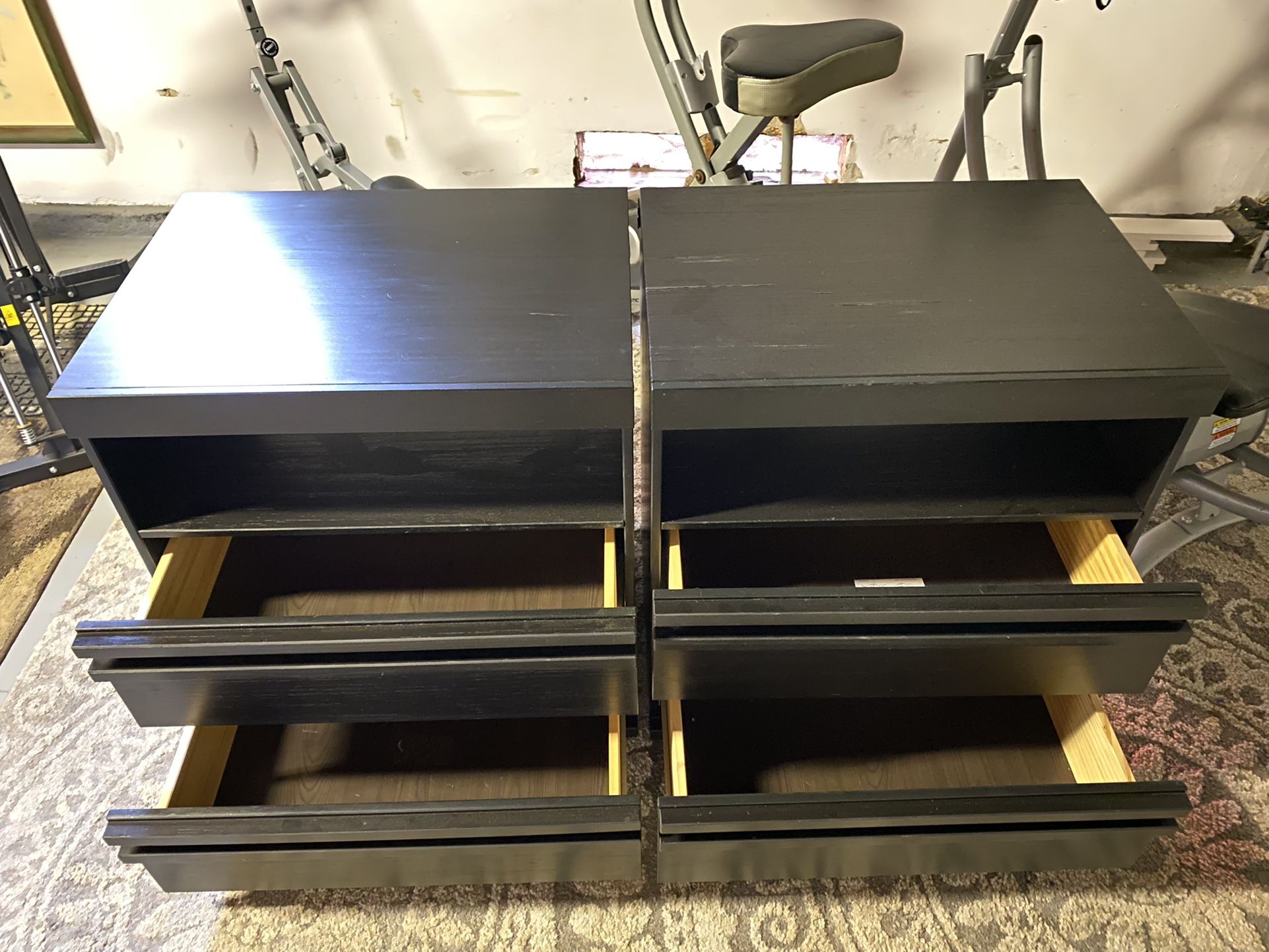 2 IKEA Mathopen Nightstands Black Brown for Sale in Glendale CA OfferUp